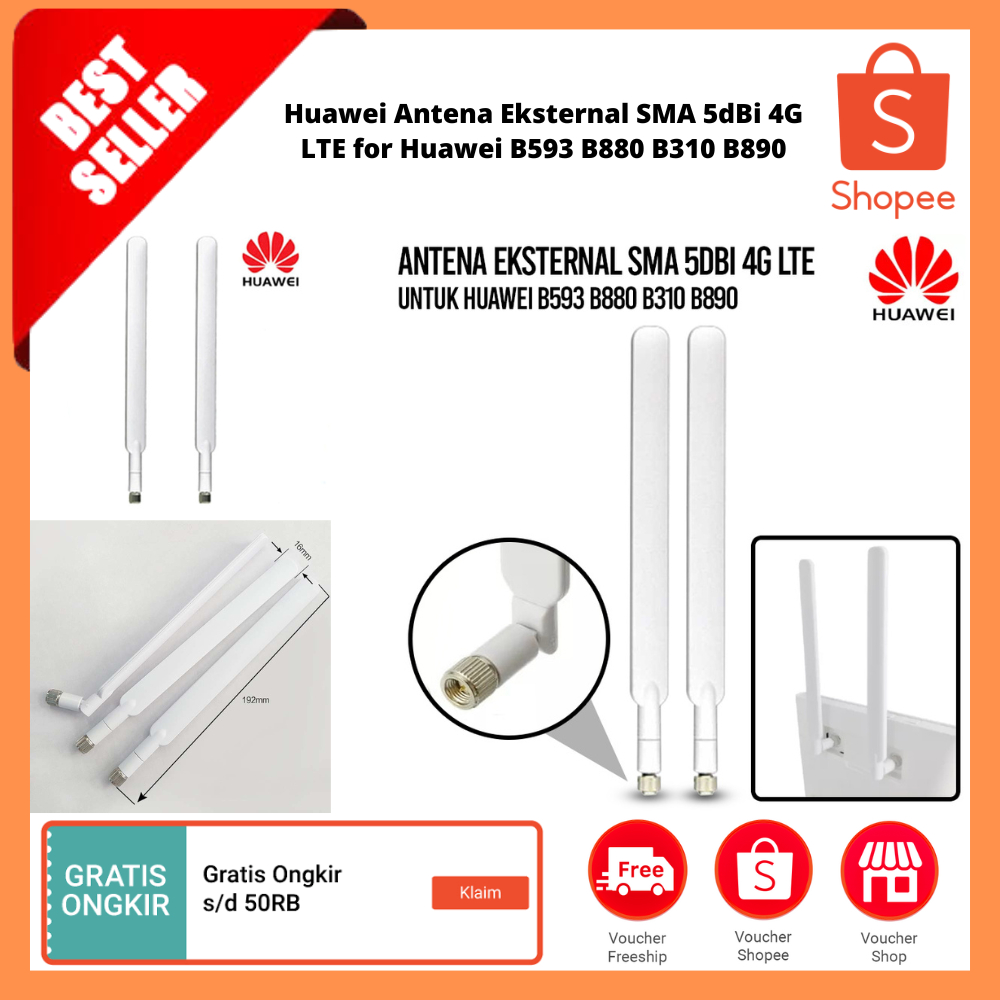 Jual Antena Eksternal SMA 5dBi 4G LTE for Huawei B593 B880 B310 B890 ...