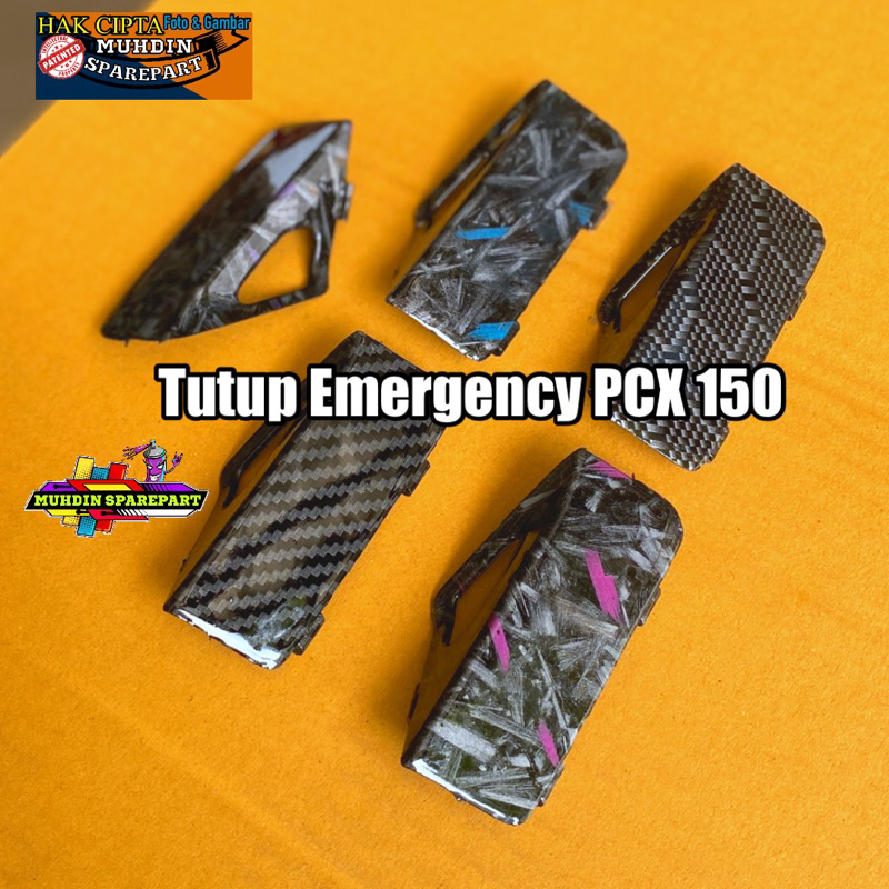Jual cover tutup Emergency PCX 150 lid smart tahun 2018/2019/2020 carbon celup forged | Shopee ...