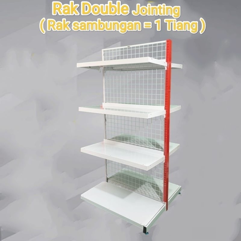 Jual Rak Besi gondola Toko Minimarket Double Jointing Rak Display 4 ...