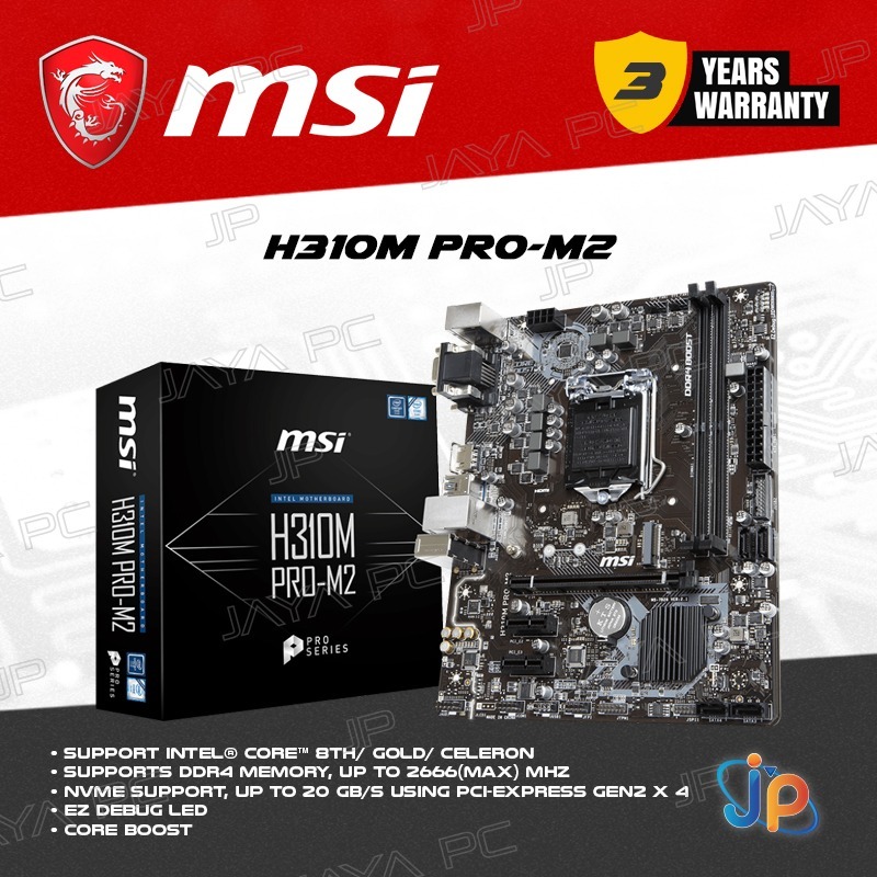 Jual Motherboard MSI H310M PRO-M2 (LGA1151, H310, DDR4, USB3.1, SATA3 ...