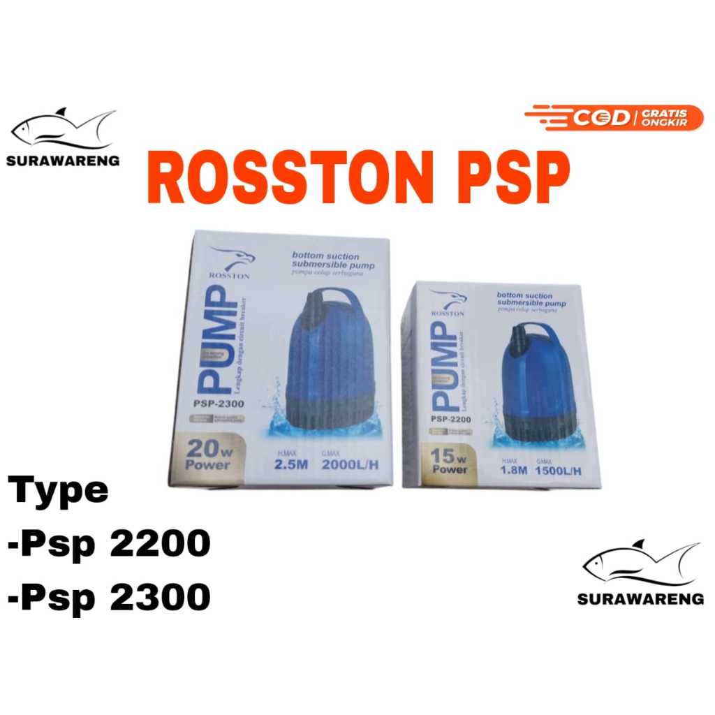Jual Mesin pompa Kolam Ikan Dan Aquarium Low Wat - Rosston PSP 2200 ...