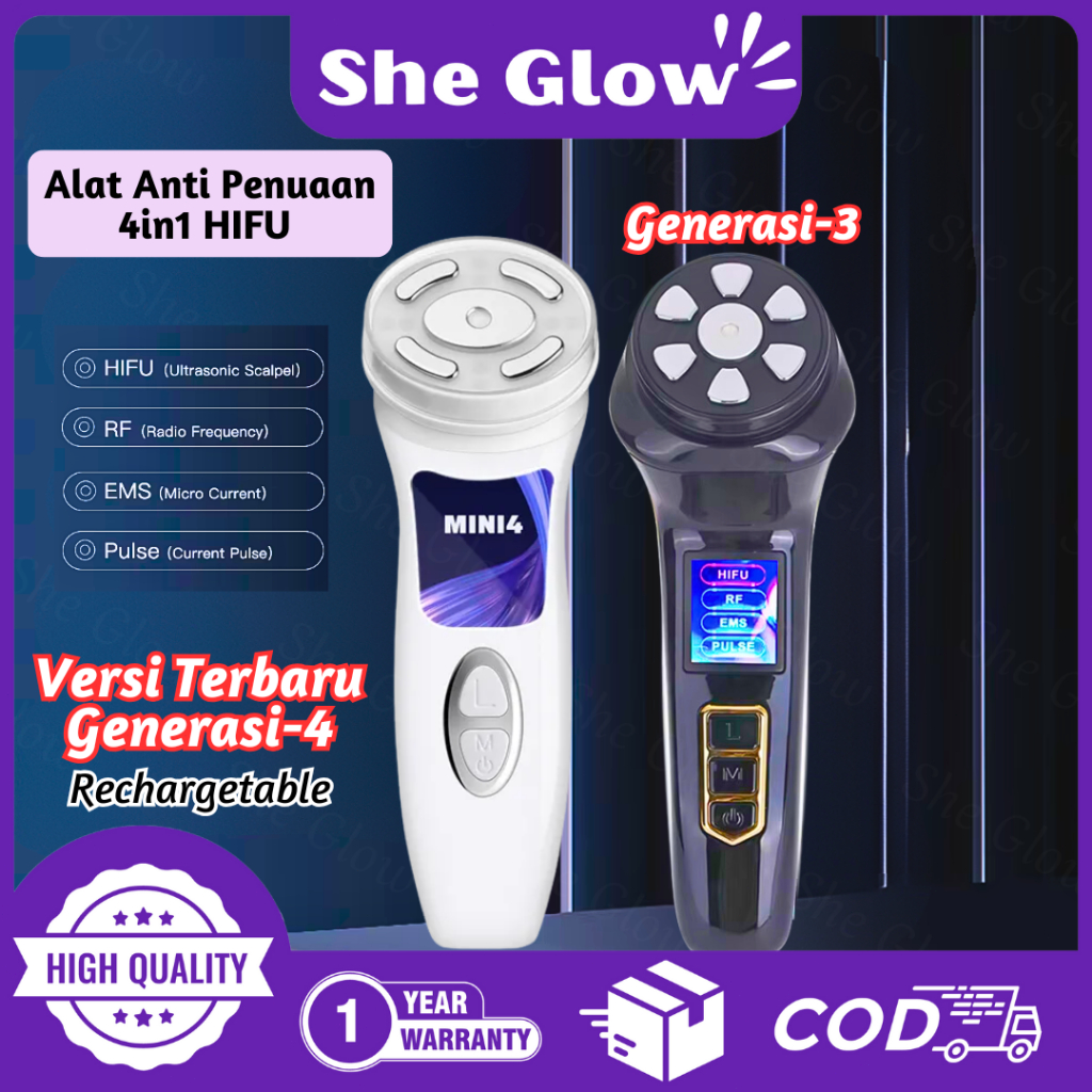 Jual She Glow (GARANSI 1 TAHUN) Mini HIFU RF EMS PULSE 4 in 1 Alat ...