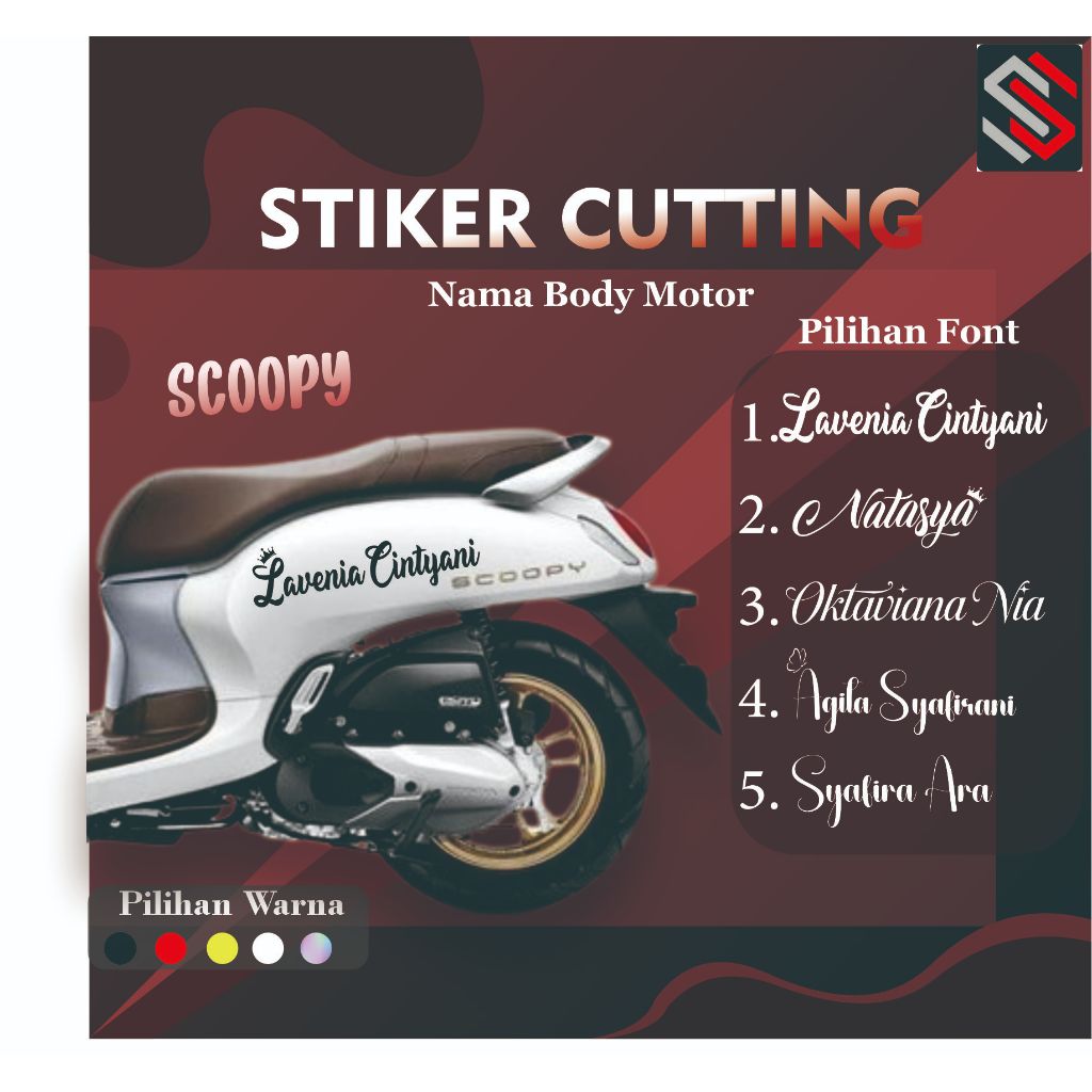Jual STIKER CUSTOM NAMA BODY SCOOPY - STIKER CUTTING CUSTOM NAMA BODY ...
