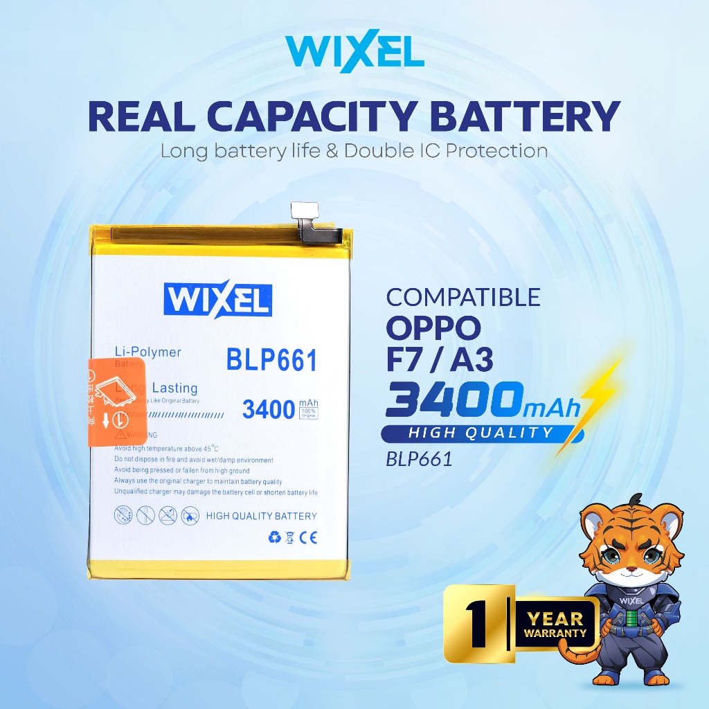 Jual WIXEL Baterai Oppo F7 A3 BLP661 Double Power Real Capacity 100% ...