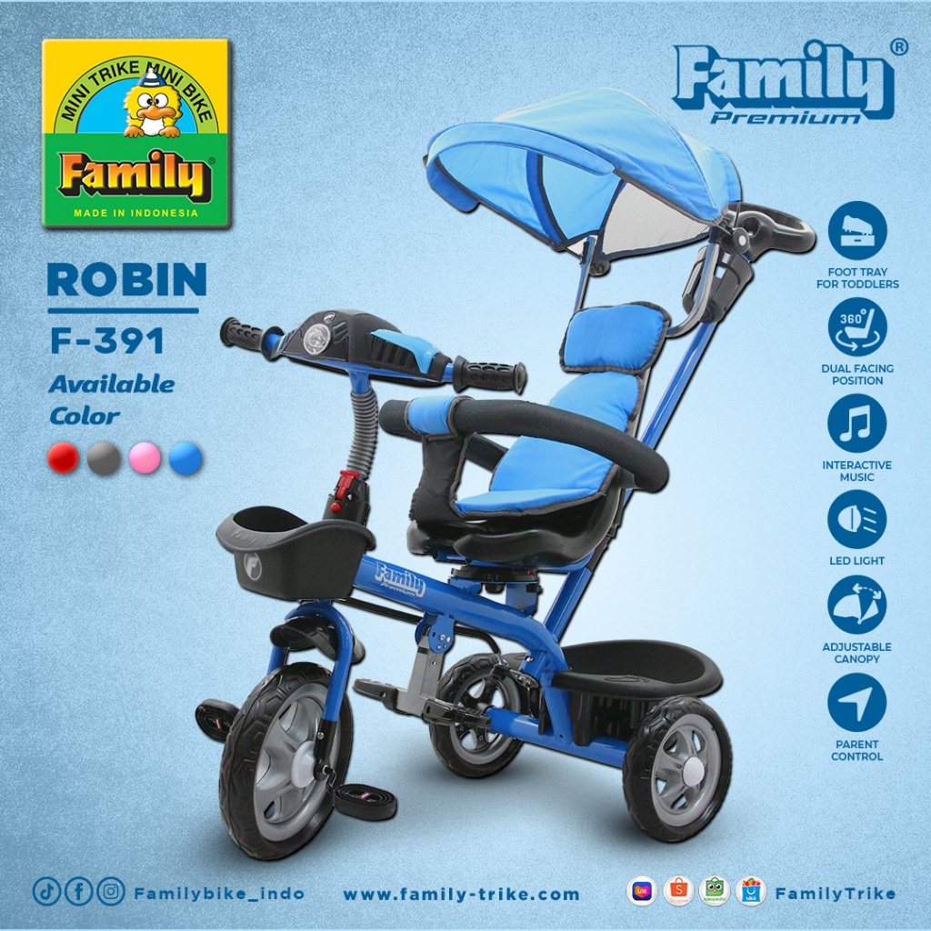Jual KHUSUS KARGO - Sepeda Anak Roda Tiga / Tricycle FAMILY 391 ( ROBIN ...