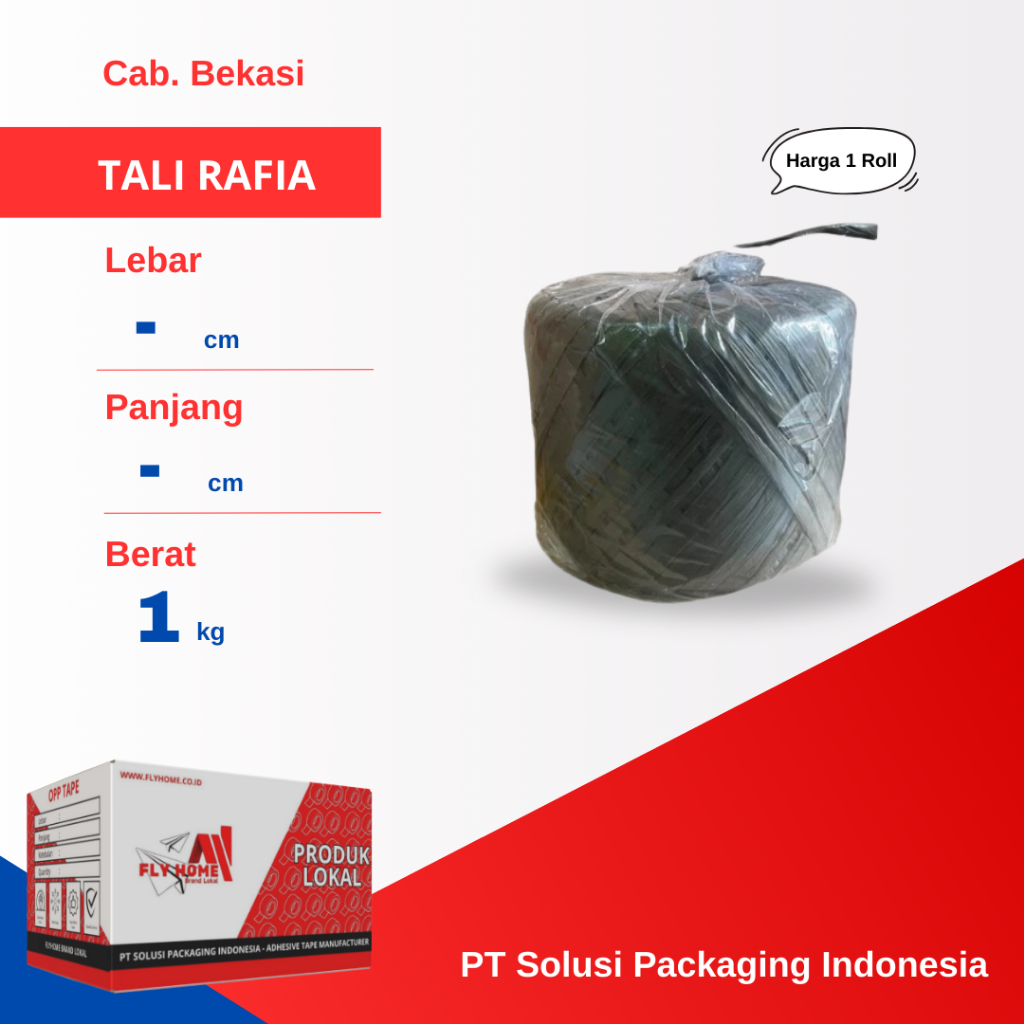 Jual FLYHOME 1Roll Tali Rafia 1kg Tali Plastik Hitam Tebal dan Kuat ...