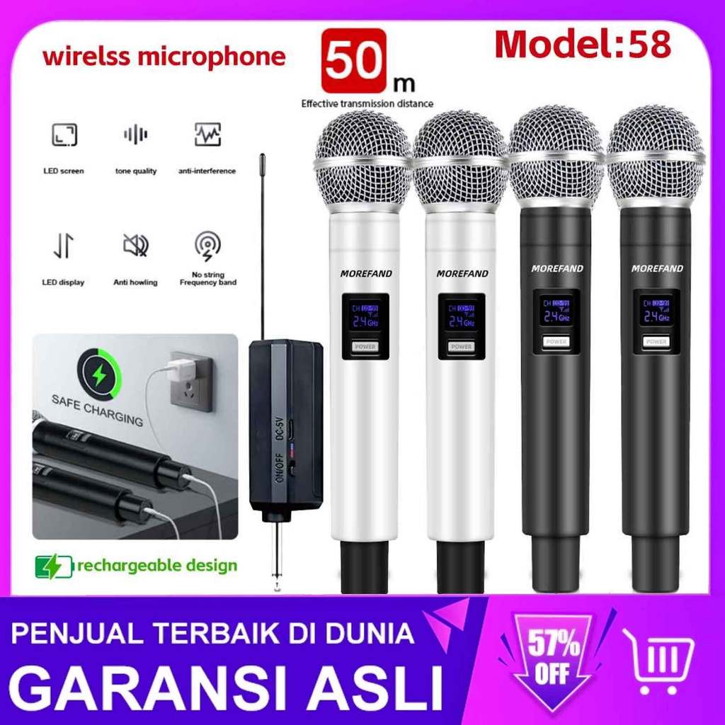 Jual Wireless microphone Mikrofon Nirkabel Profesional UHF Mikrofon ...
