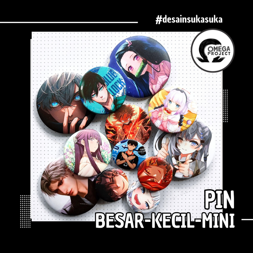Jual Pin (Besar - kecil - mini ) Anime/ Kpop / Custom Desain Suka Suka ...