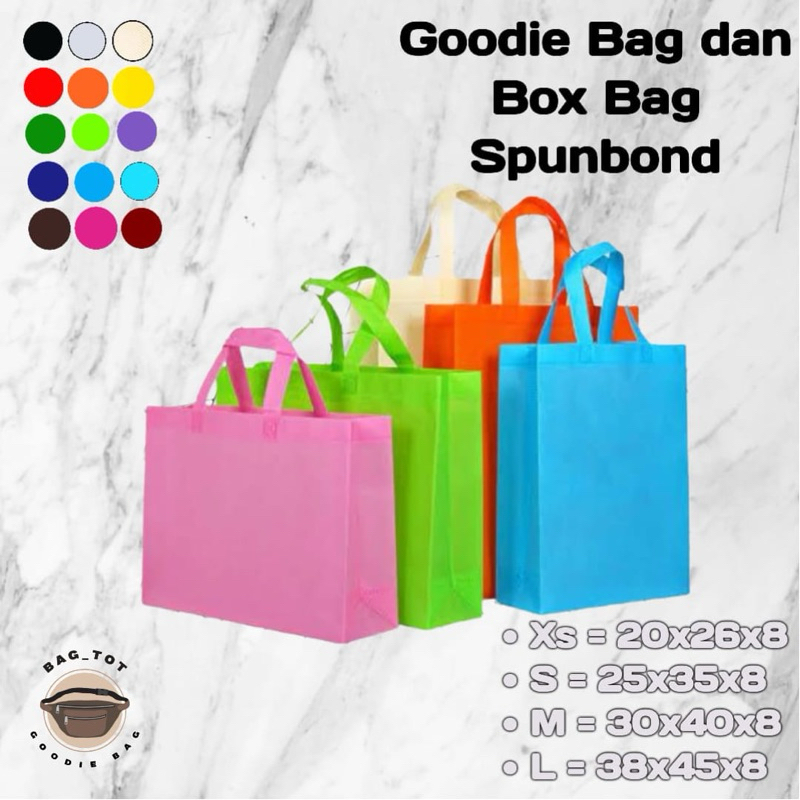 Jual Tas Spunbond Goodie Bag 25x35x8 cm POLOS / Goodie Bag Tebal 70gsm / POLOS Goodie Bag Handle ...
