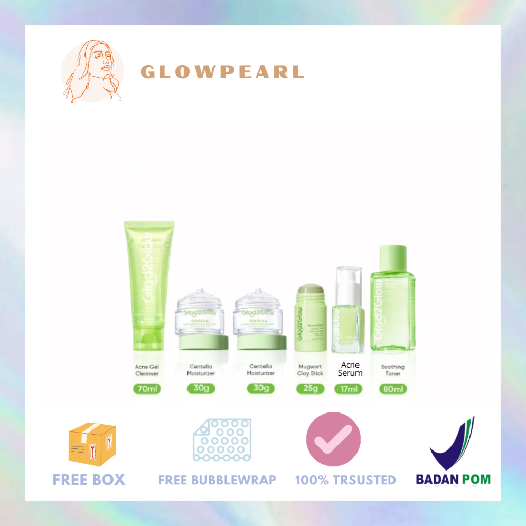 Jual Glad2Glow 6 in 1 bundle Acne Set | Shopee Indonesia