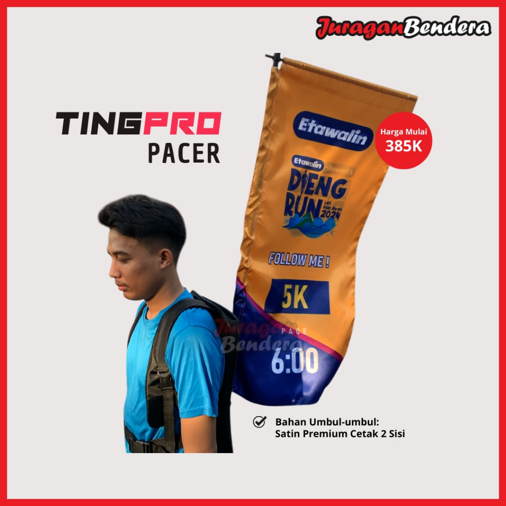 Jual TingPRO Pacer Backpack Flying Flag Banner Running Bendera Lari ...