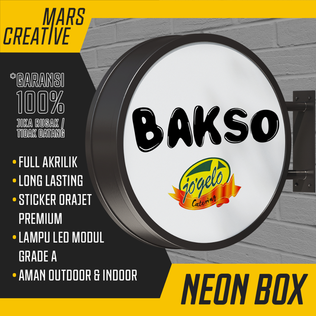 Jual [Bebas Revisi Design] Neon Box Bahan Akrilik Premium Variasi Bulat ...