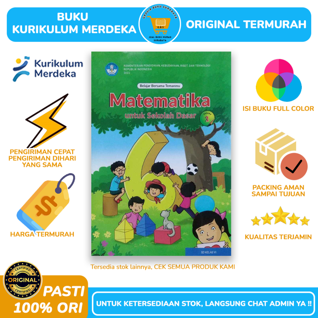 Jual Buku Matematika Kelas 6 SD Volume 1 - Buku Paket Siswa - Kurikulum Merdeka | Shopee Indonesia