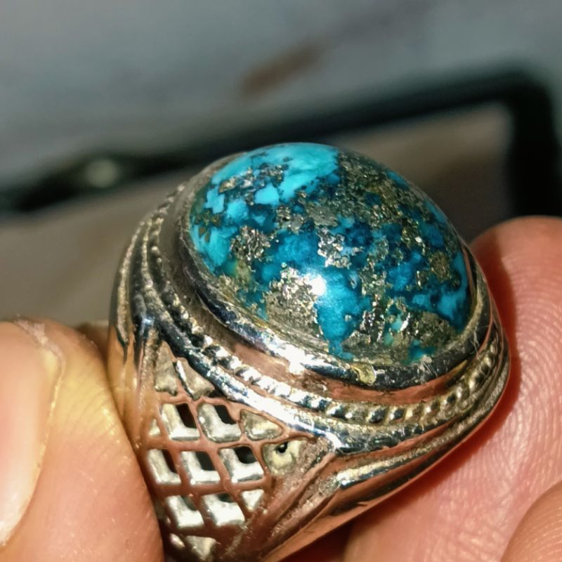 Jual Batu Pirus Persia Badar Perak Top Hq Natural | Shopee Indonesia