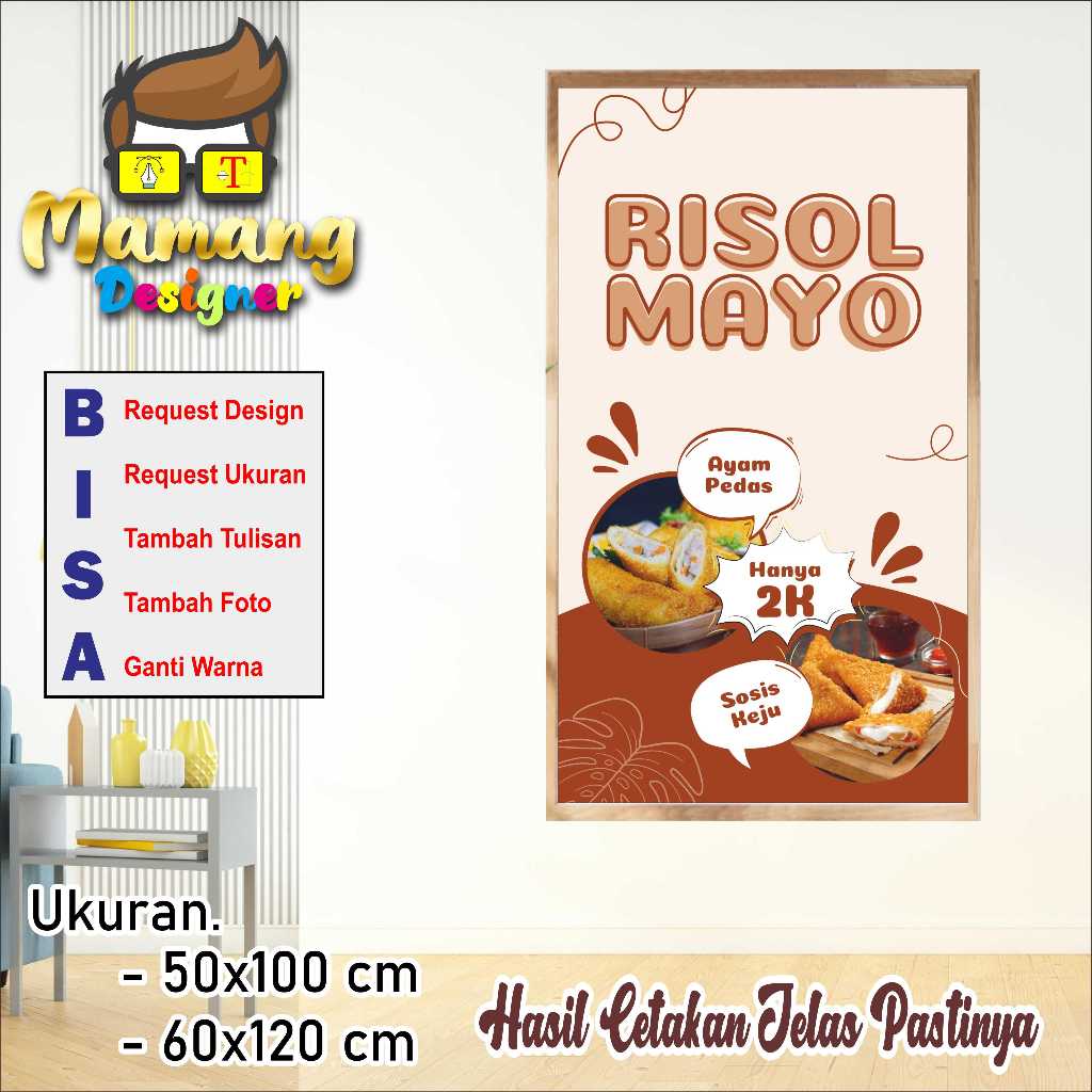 Jual Spanduk Banner Dagang Risol Mayo Keren Kuat | Shopee Indonesia