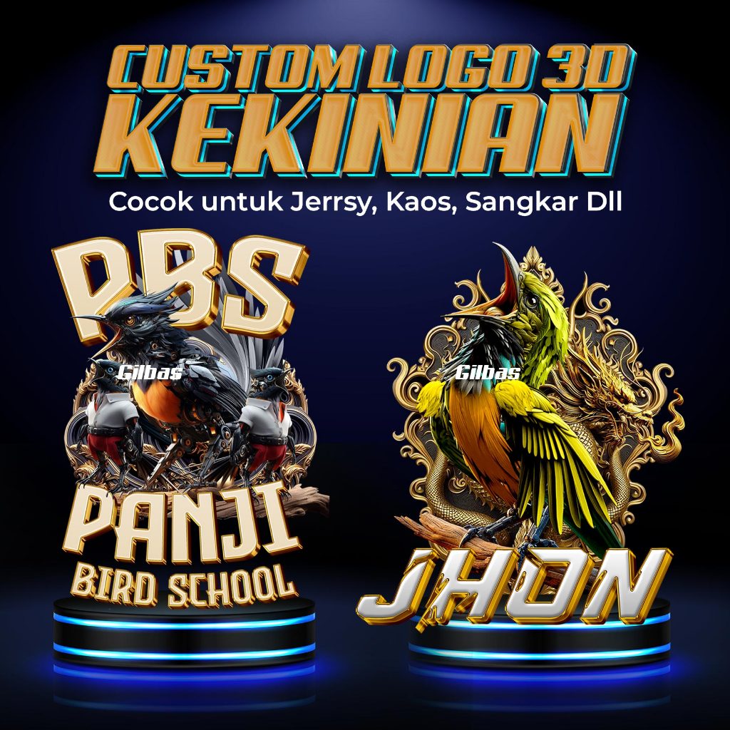 Jual Desain Logo Custom 3D Kekinian | DESAIN SOGON | KAOS SOGON | KAOS ...