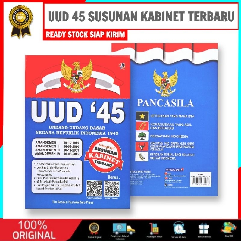 Jual Buku UUD 1945 HVS Dilengkapi Susunan Kabinet Terbaru PB Press ...