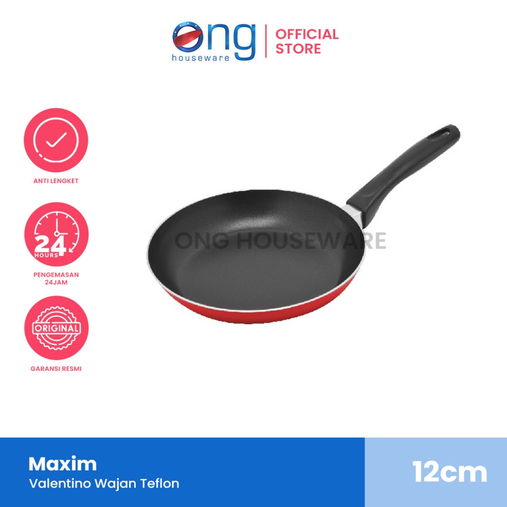 Jual ONG Houseware - Fry Pan Penggorengan Wajan Teflon 12 Cm 18 Cm 20 Cm 22 Cm 24 Cm 26 Cm Maxim ...