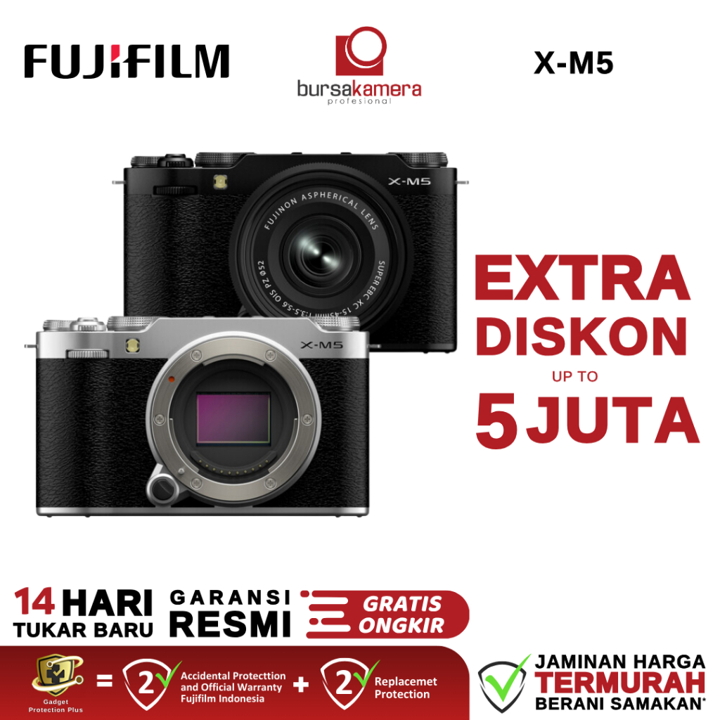 Jual Fujifilm X-M5 Body Only Mirrorless Camera Fuji XM-5 kit 15-45mm XM 5 kit 15-45 mm XM5 Body ...