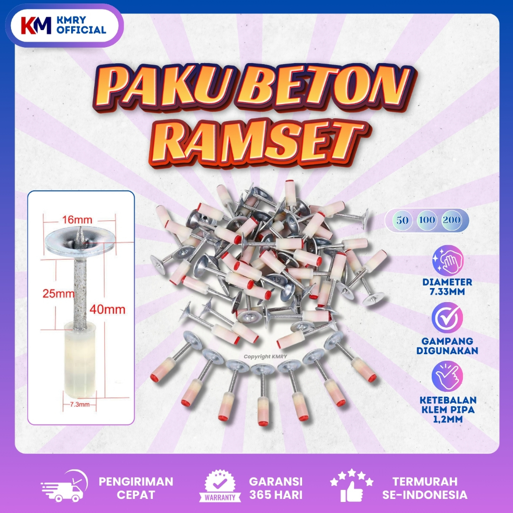 Jual KMRY 200 Pcs Isi Ulang Paku Beton Stampset Paku Washer Besar Kecil ...