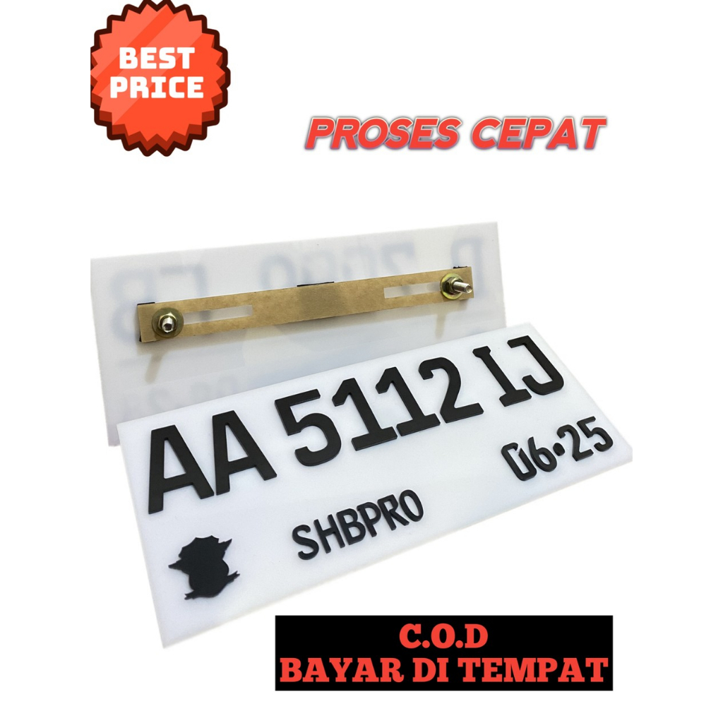 Jual Plat Nomor Motor Variasi Huruf Akrilik Timbul | Shopee Indonesia