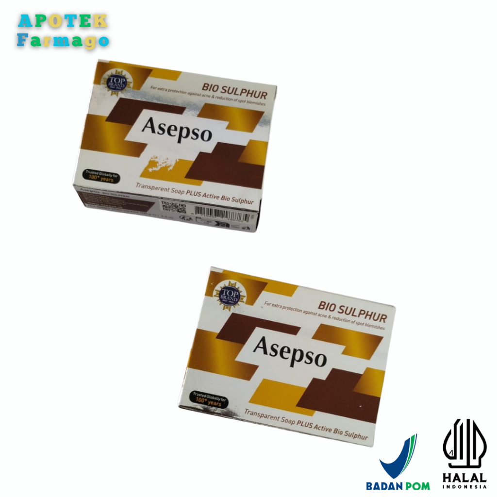 Jual ASEPSO TRANSPARENT SOAP PLUS ACTIVE BIO SULPHUR 100 GRAM | Shopee Indonesia