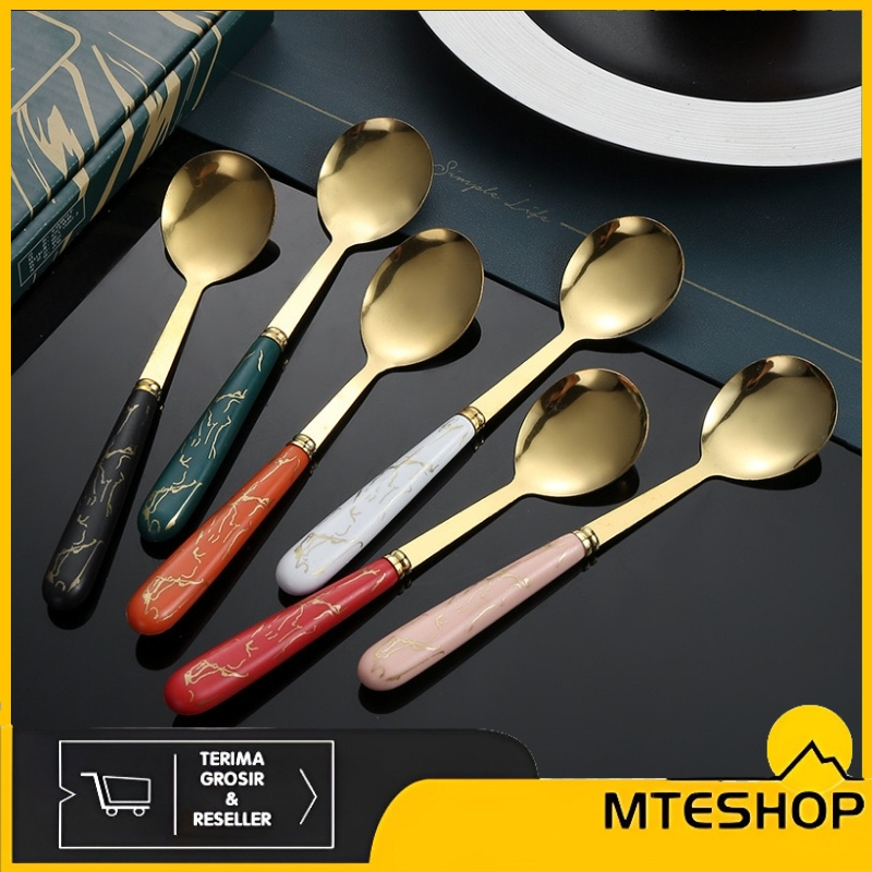 Jual MTE Sendok Makan Marble / Sendok Emas Gold Spoon / Sendok Makan ...