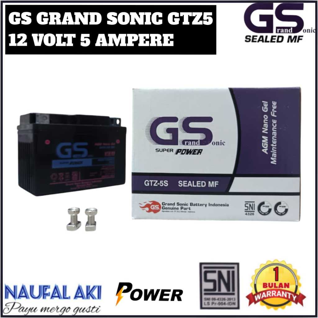 Jual Aki motor New Mega Pro GS Grand Sonic GTZ5 Aki Kering | Shopee ...