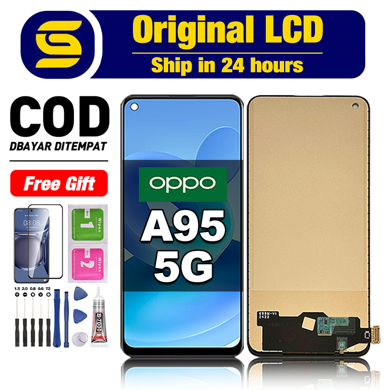 Jual LCD OPPO A95 5G Ori fullset asli touchscreen original 100% lcd For Glass Digitizer COD ...