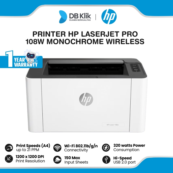 Jual HP Printer Laserjet Pro 108W Wireless Wifi Monochrome - Printer HP ...