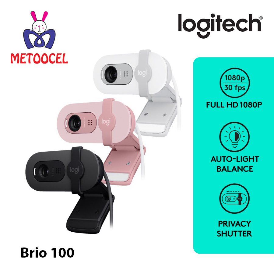 Jual Logitech Brio 100 Webcam Full HD Shutter Privacy & Built-in ...
