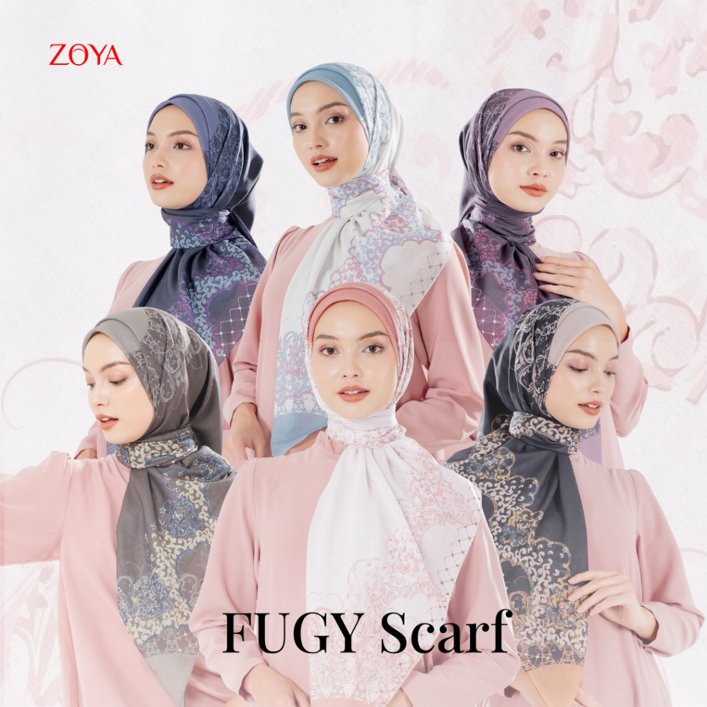 Jual Zoya FUGY Scarf - Kerudung Hijab Segiempat Motif With BOX - Bahan Voal Premium - Ukuran ...