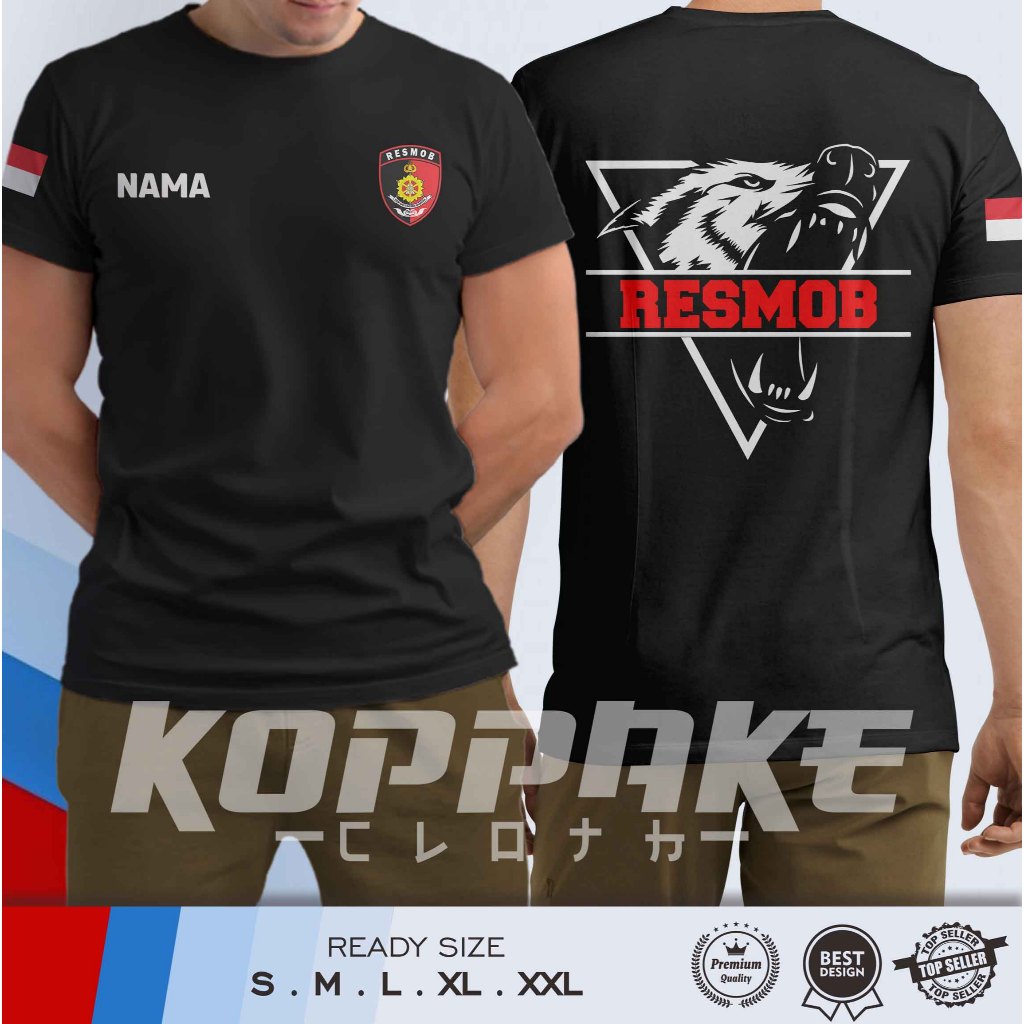 Jual Kaos Polisi RESMOB Siluet Custom Gratis Nama Kamu Baju Distro ...
