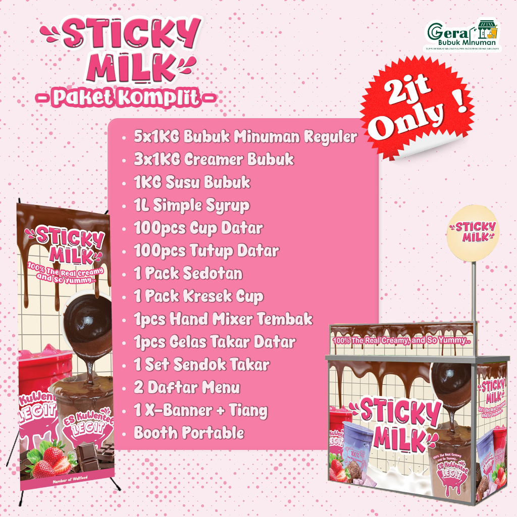 Jual PAKET USAHA ES STICKY MILK DRINK - PAKET KOMPLIT | Shopee Indonesia