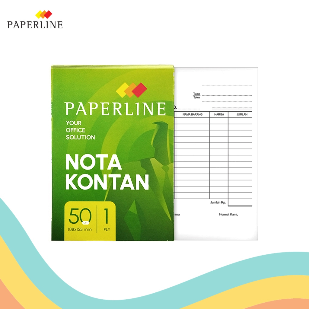 Jual PAPERLINE Nota Kontan Kecil Rangkap 1 Ply NCR / K1 Per Pak ( ISI ...