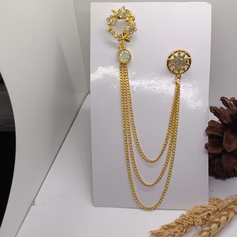 Jual Bros Pin Rantai Jas Rumbai Desain Love dan Bintang Pria dan Wanita ...