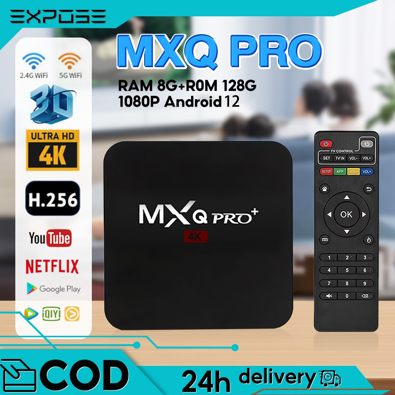 Jual Android TV Box MXQ Pro Smart TV Box 4K HD 8G+128G 2.4G WIFI with Google Assistant English ...