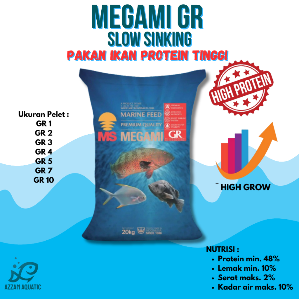 Jual Pellet Megami GR 1Kg Pakan Channa Sinking Tenggelam Pelet Chana ...