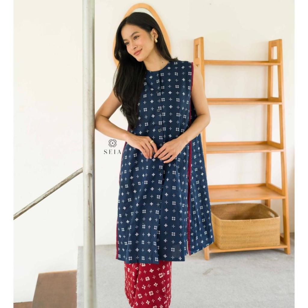 Jual S E I A | SEHASTA LONG VEST BATIK | Shopee Indonesia