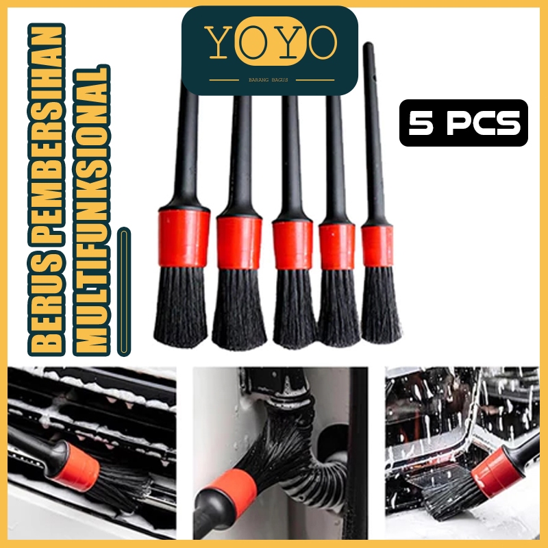 Jual 【5pcs】5in1 detailing brush set kuas pembersih mobil isi 5 sikat ...