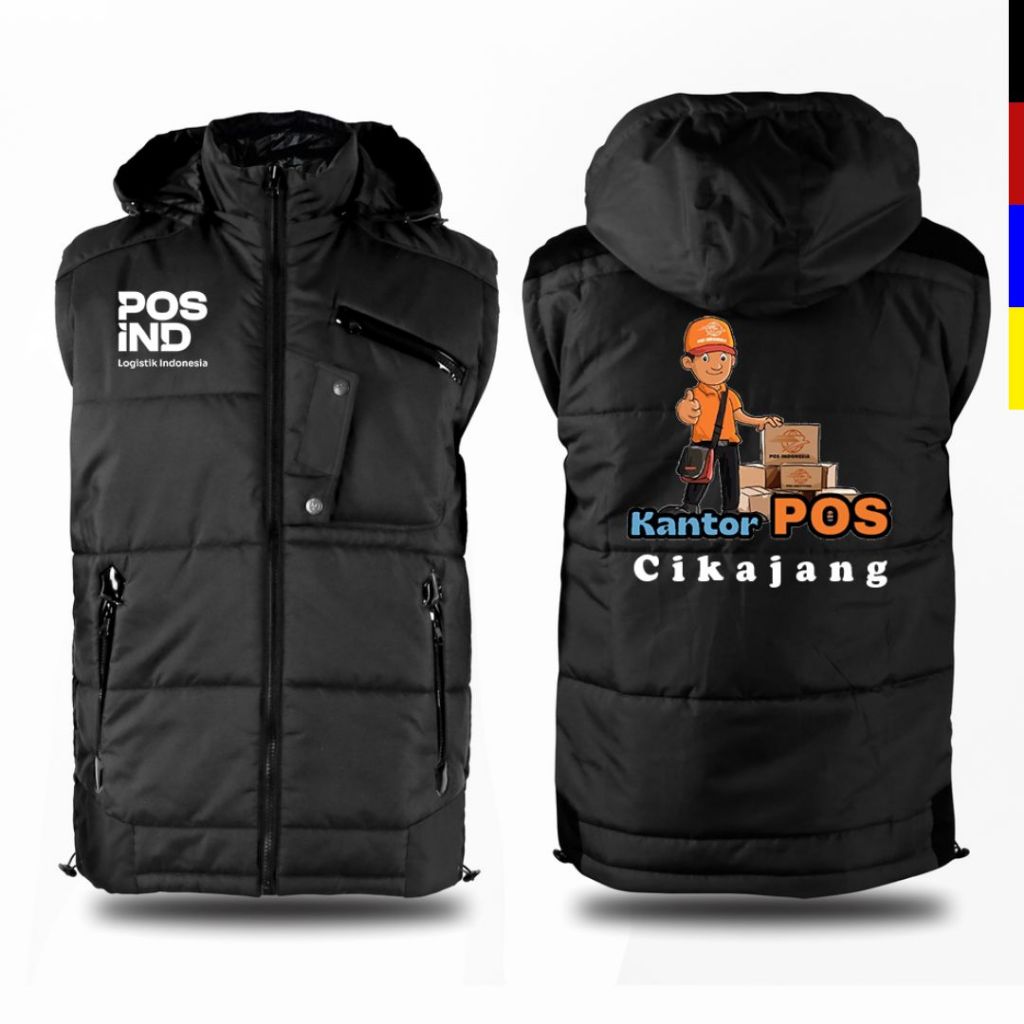 Jual Vest POS Indonesia Rompi Parasut Tahan Angin Free Custom Logo ...