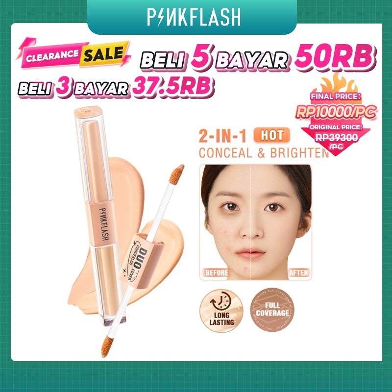 Jual 【Clearance Sale】PINKFLASH 2-in-1 Dual-Shade Matte Concealer Stick ...