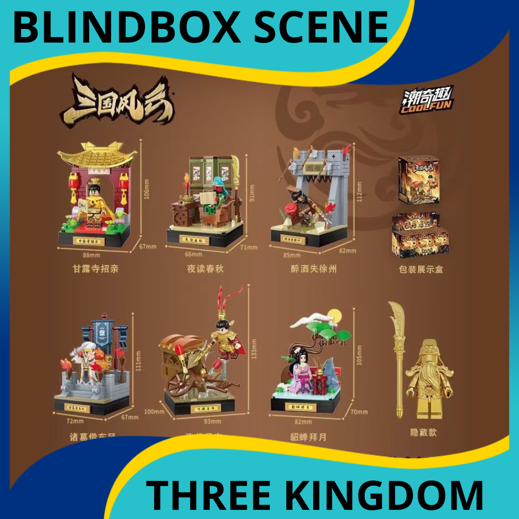 Jual BLINDBOX SCENE BRICK Coolfun BRIKCS THREE KINGDOM HEROES 3 RAJA SAMKOK ZHUGE LIANG GUAN YU ...