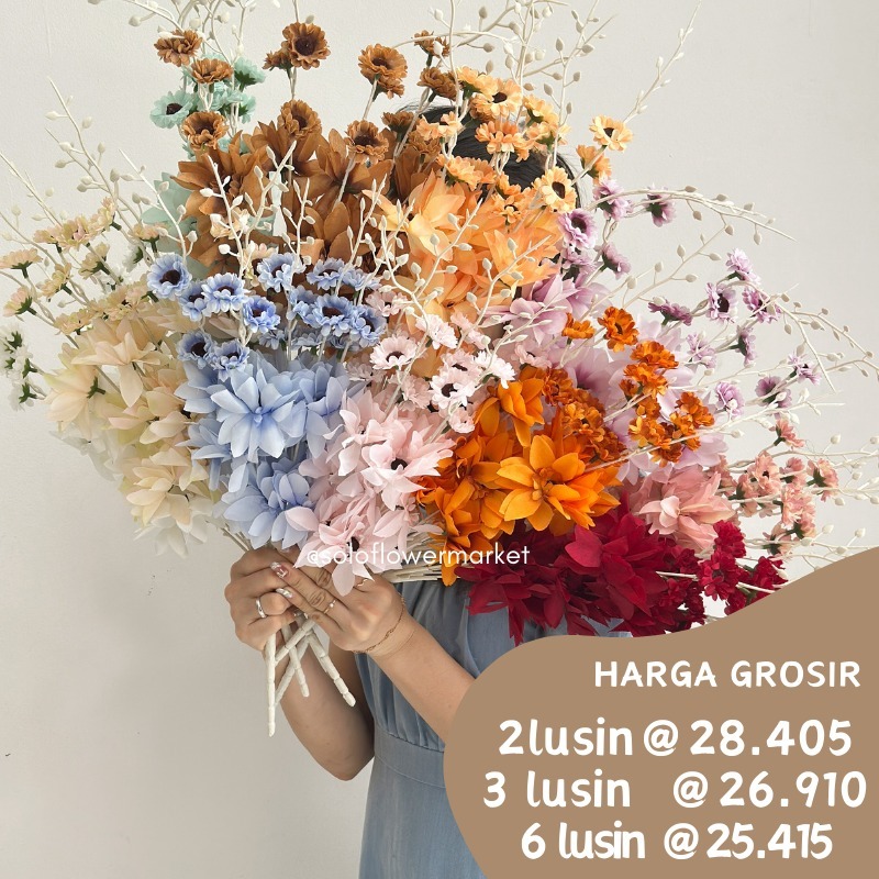 Jual TERLARIS NEW STYLE SNAPDRAGON Artificial Flocking Hyacinth Bunga ...
