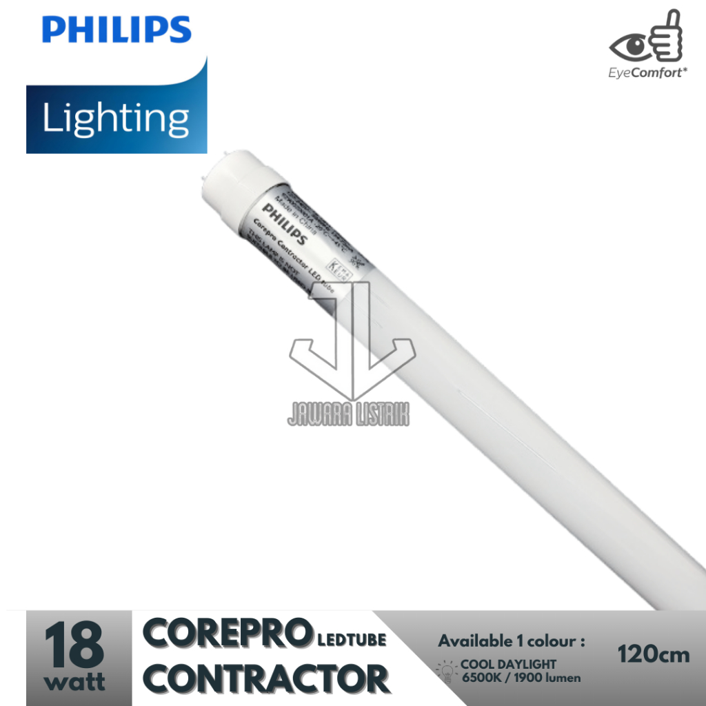 Jual PHIPHILIPS LEDTUBE T8 COREPRO CONTRACTOR LAMPU TL T8 18 WATT 1200MM | Shopee Indonesia