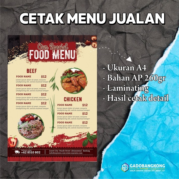 Jual Cetak Menu jualan | Menu makanan | Menu caffe | Shopee Indonesia