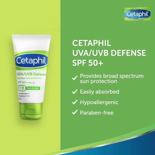 Jual Cetaphil UVA/UVB Defense sunscreen SPF50+ PA++++ 50ml / Sunblock untuk Perawatan Wajah ...
