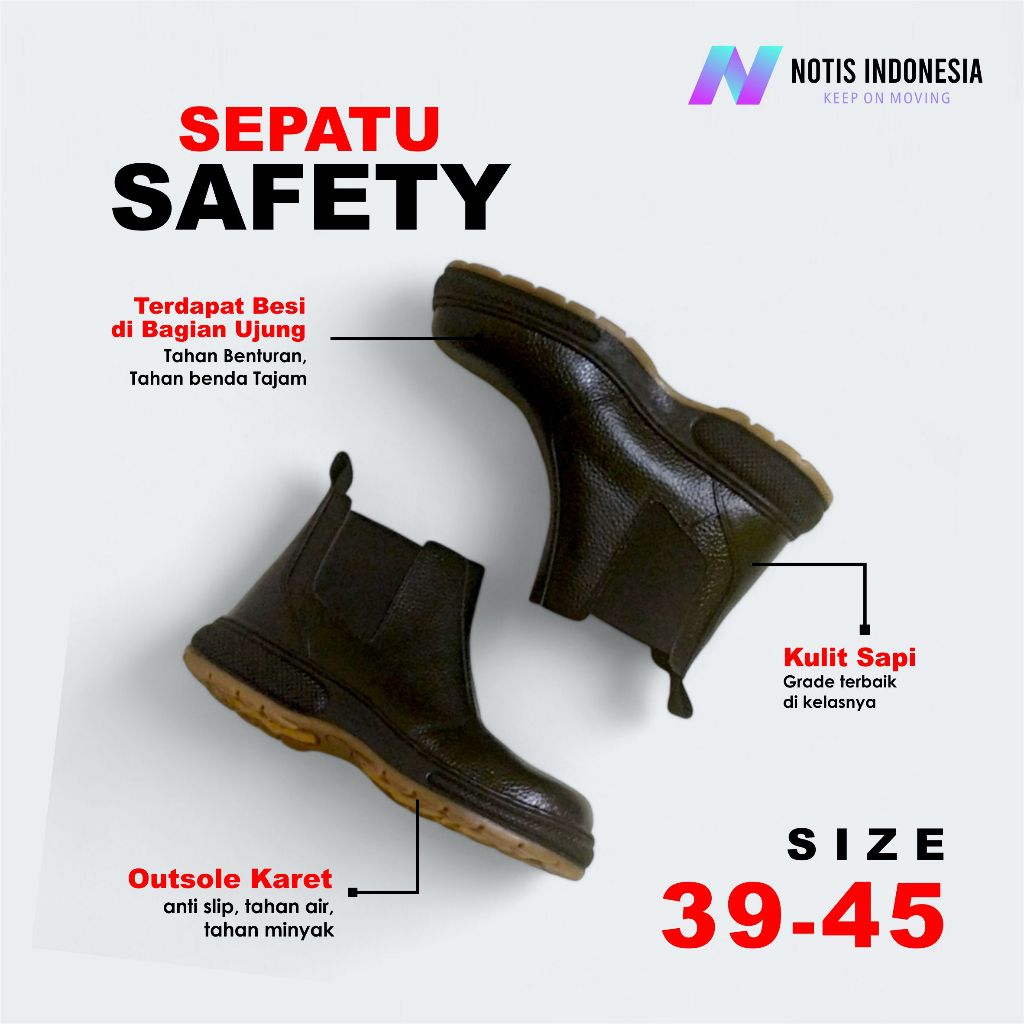 Jual SEPATU SAFETY BOOTS PENDEK SEPTI PROYEK UJUNG BESI SEPATU SEFTY ...