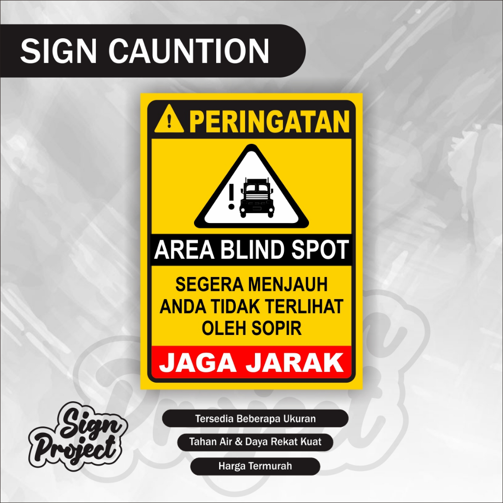 Jual STIKER BLIND SPOT SUPIR Sticker Area Blind Spot Truk kendaraan ...