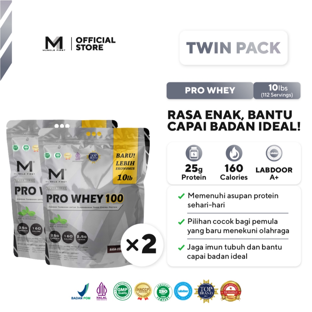 Jual [BUNDLE] MUSCLE FIRST Whey 100 10lbs x2 pcs - Whey Protein ...